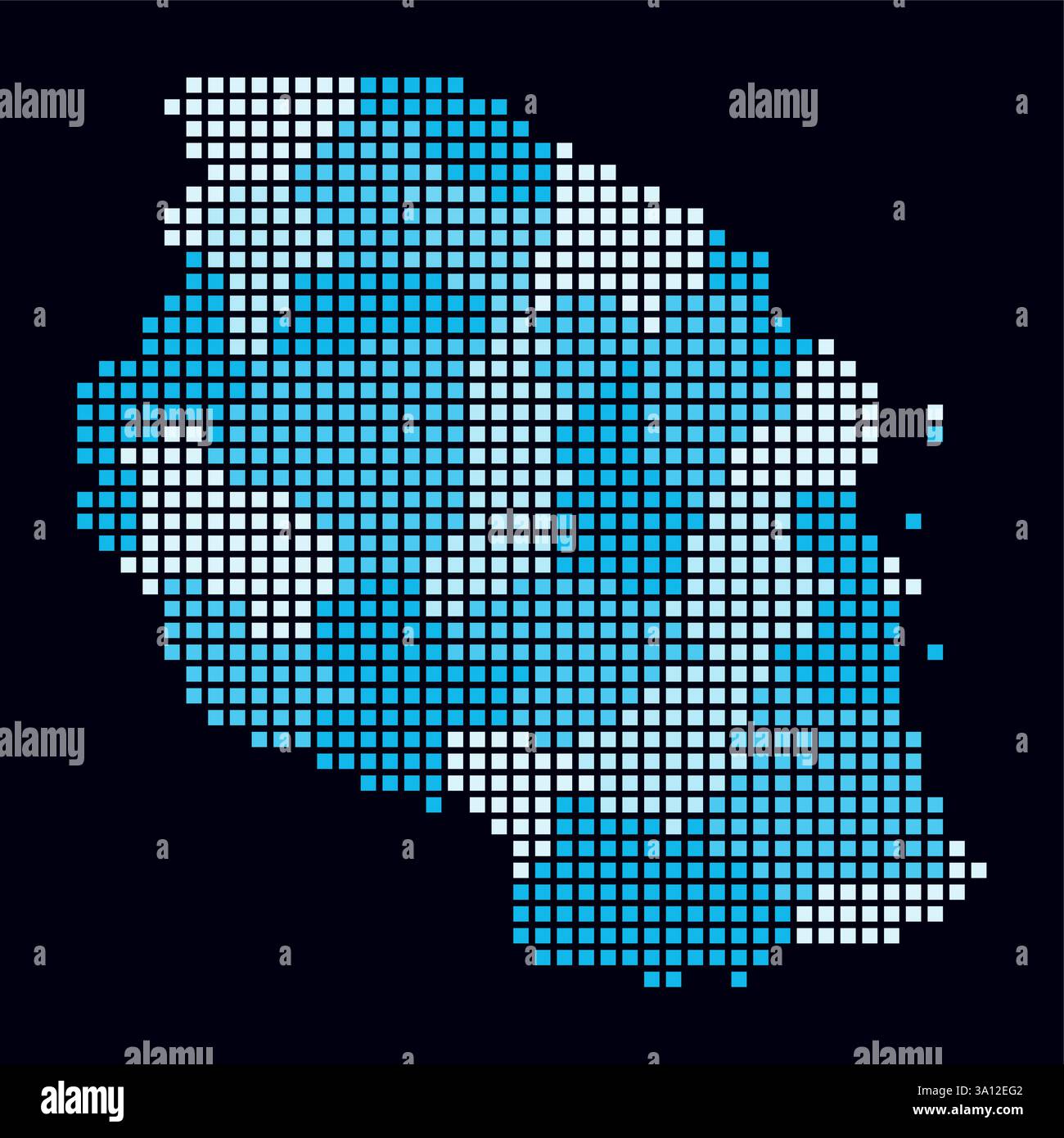 Tanzania dotted map. Digital style map of the country on dark ...