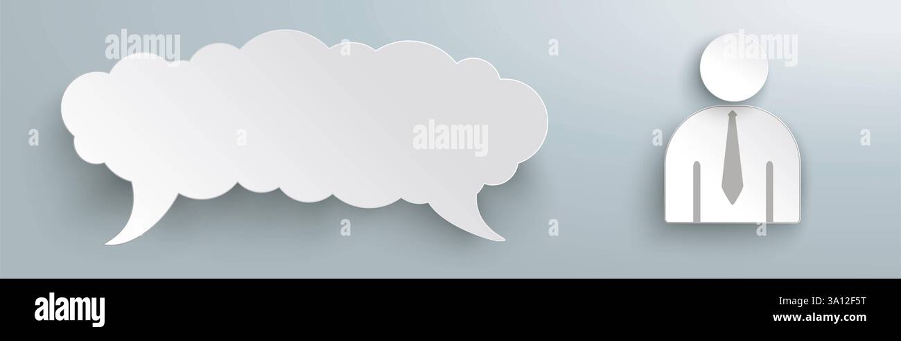 Speech Bubble Cloud Businessman Header Speech bubble with the white ...