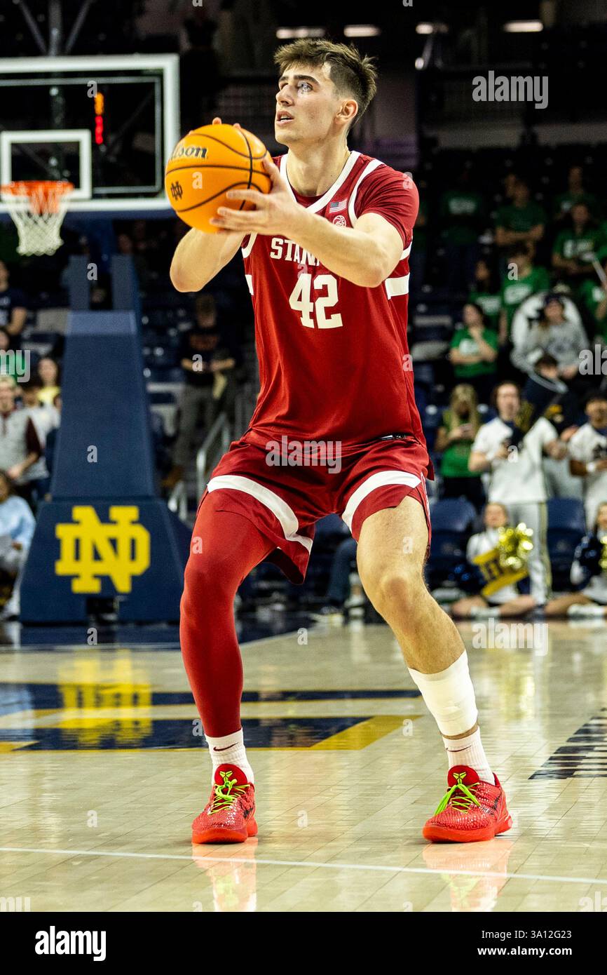 South Bend, Indiana, USA. 05th Mar, 2025. Stanford forward Maxime ...