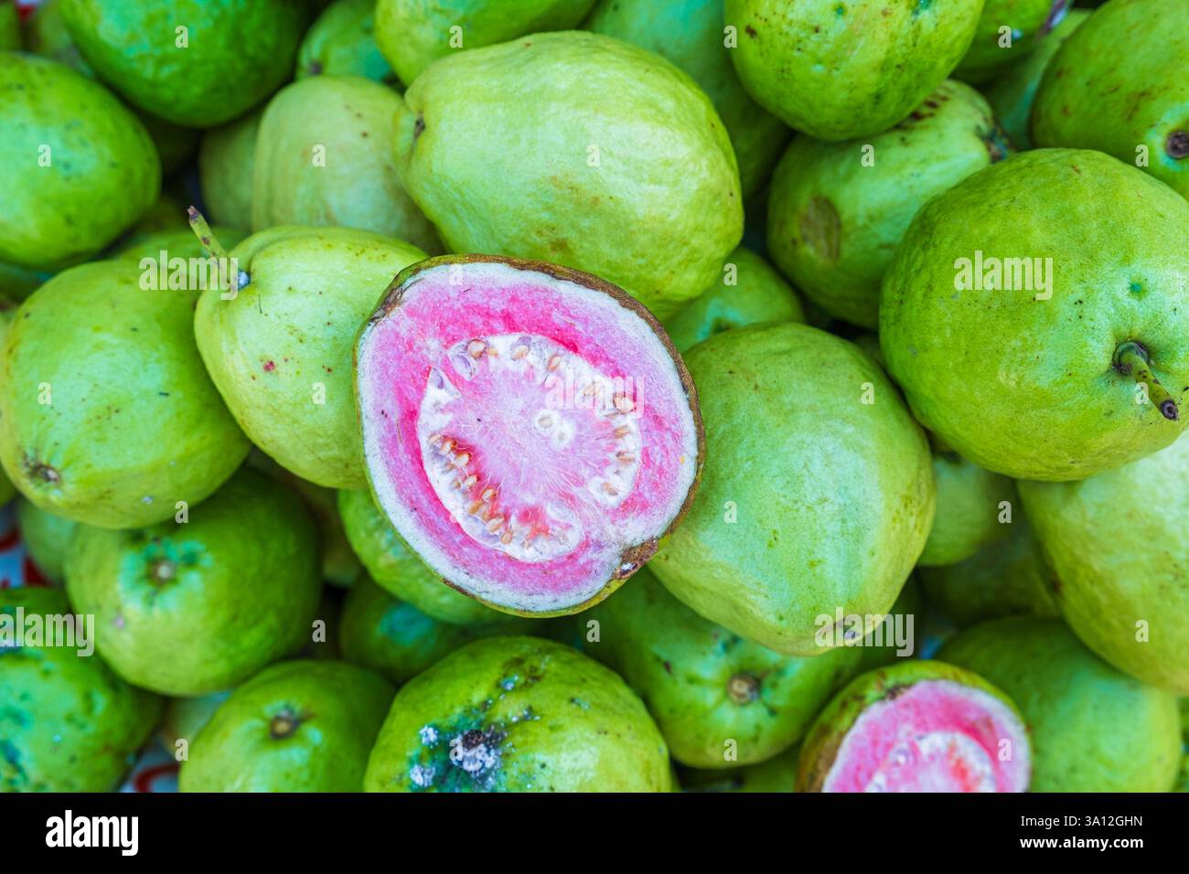Cambodia, Battambang, central market or Psar Nat, guavas Stock Photo ...