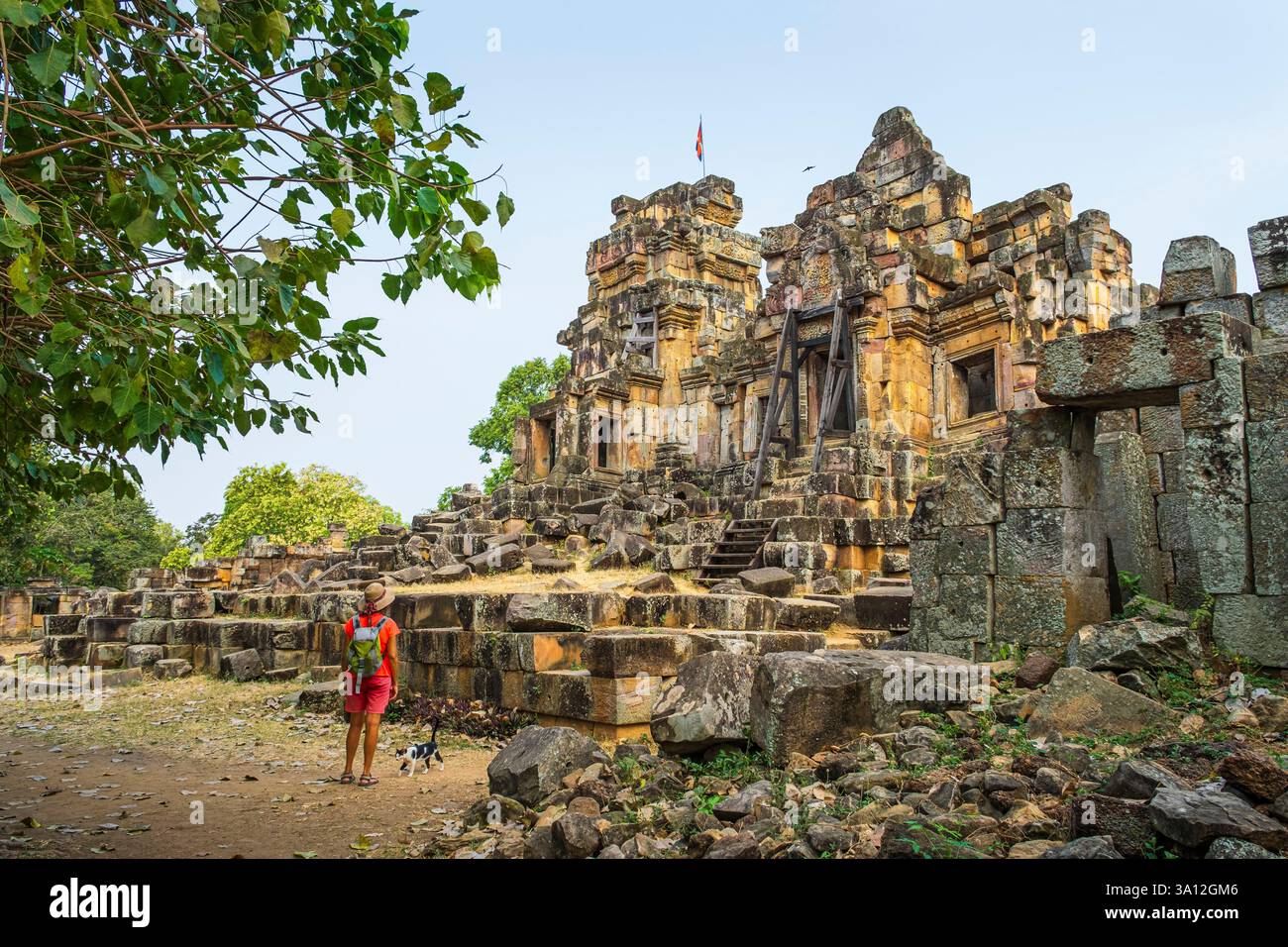 Cambodia, Battambang, Wat Ek Phnom, Angkorian temple built in the 11th ...