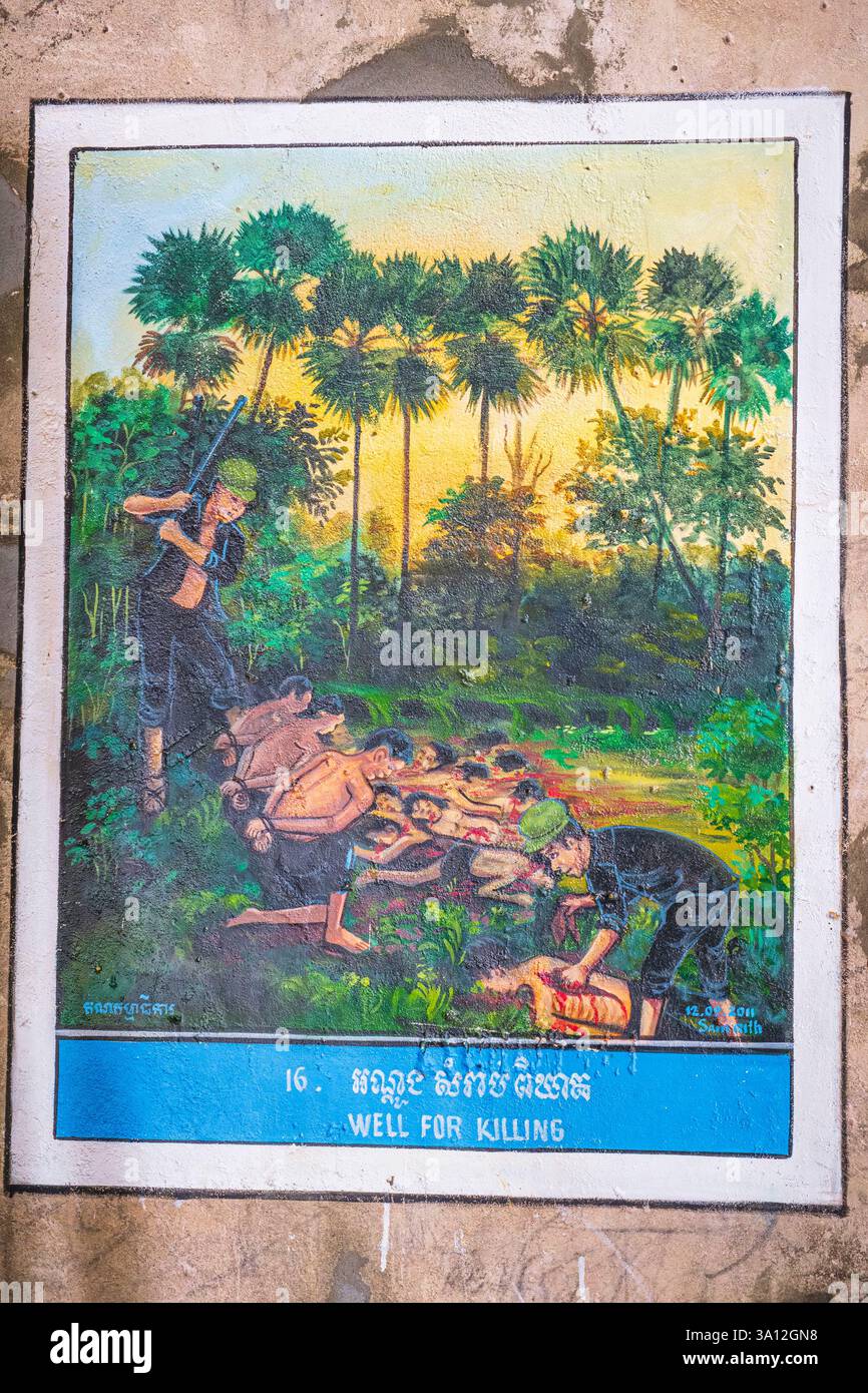 Cambodia, Battambang, 300-year-old Wat Samrong Knong Buddhist pagoda ...