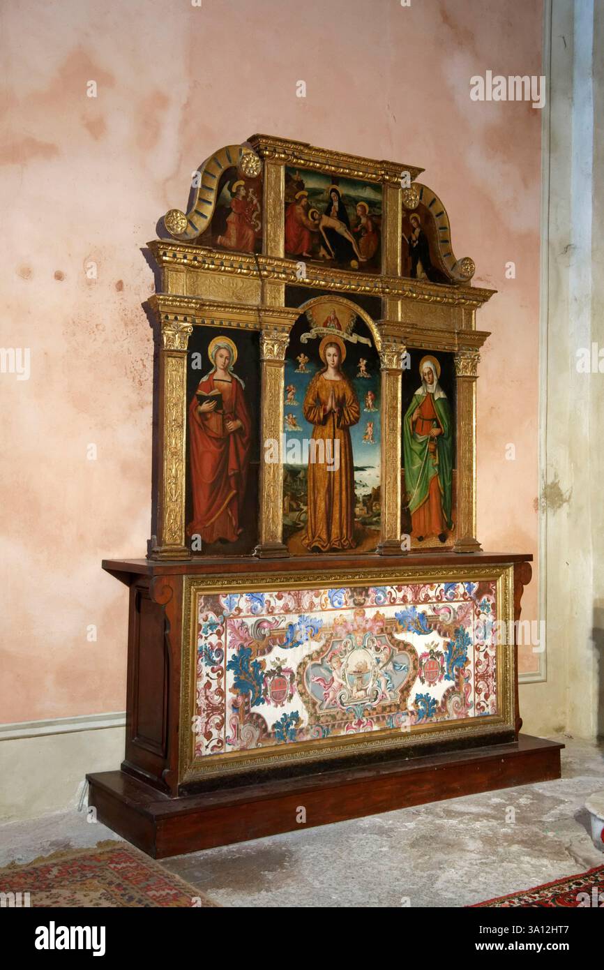 France, Alpes-Maritimes, Bevera Valley, Sospel, St Michel cathedral, altarpiece of the ...