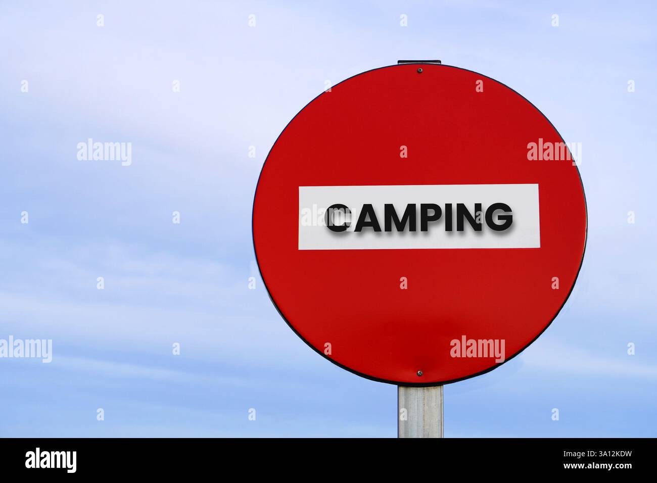 camping forbidden. forbidden sign with a written word inside Stock ...