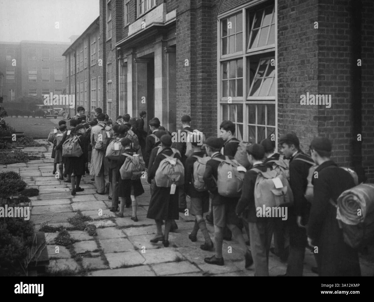 Evacuation For London School Children. Our Photograph shows boys in one ...