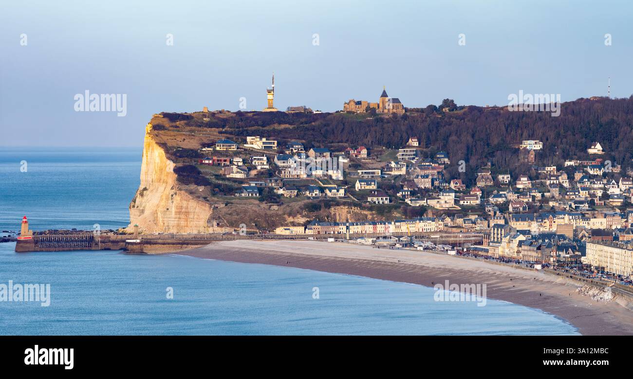 France, Normandy, Seine Maritime, Fecamp, panoramic view of Cap Fagnet ...