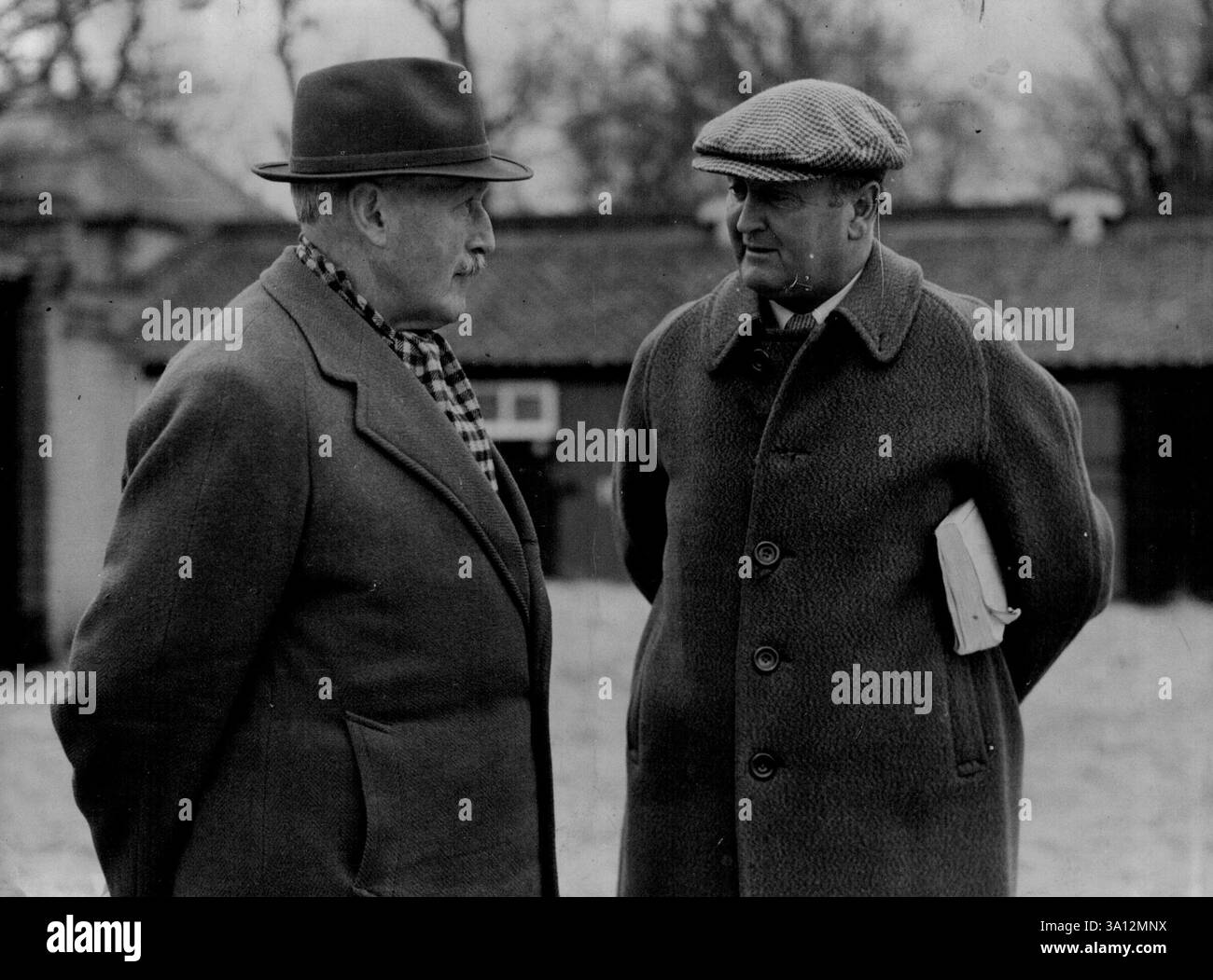 Captain Boyd Rochfort (right) the King's Trainer, talking with Captain ...