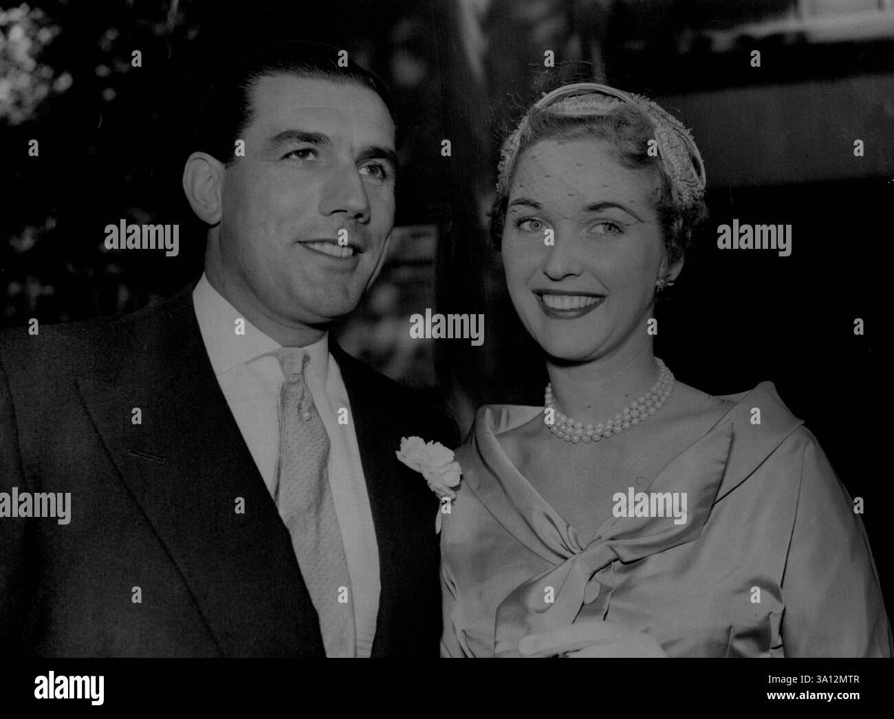 Lady Boyle Weds At Register Office -- Bride and bridegroom leaving ...