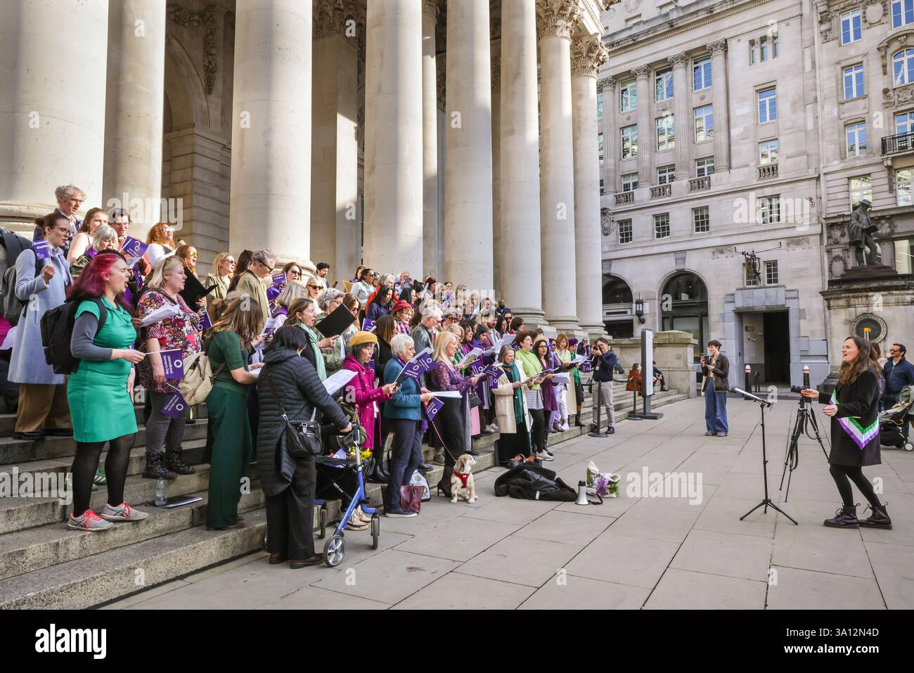 London, UK. 06th Mar, 2025. The choir on the steps of the Royal ...