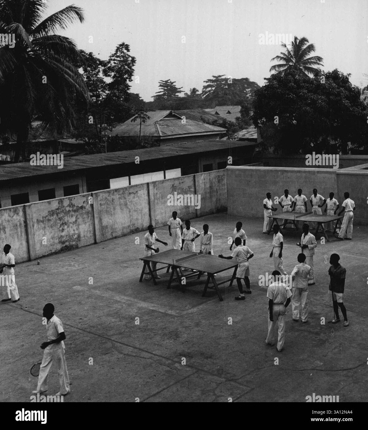 An African Secondary School: St. Gregory's Lagos. -- Open-air table ...