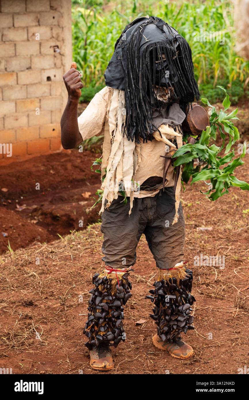 Cameroon, west area, Ndé district, Bagangté, funeral ceremony , man ...