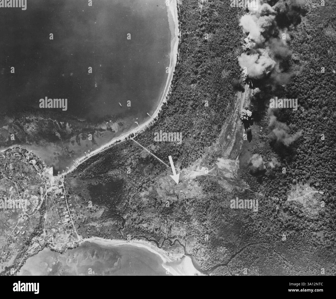 The Bomber Command of General Kenney's Fifth Air Force again blast the ...