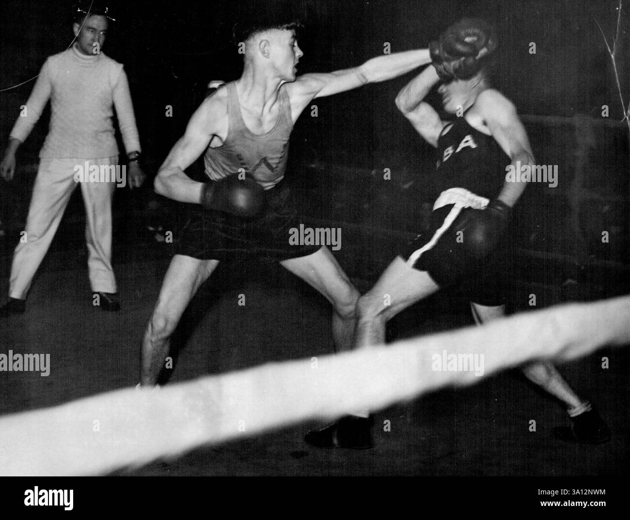 Dominion Boxing Championships -- M. O'Connor (Wellington), on left, and ...