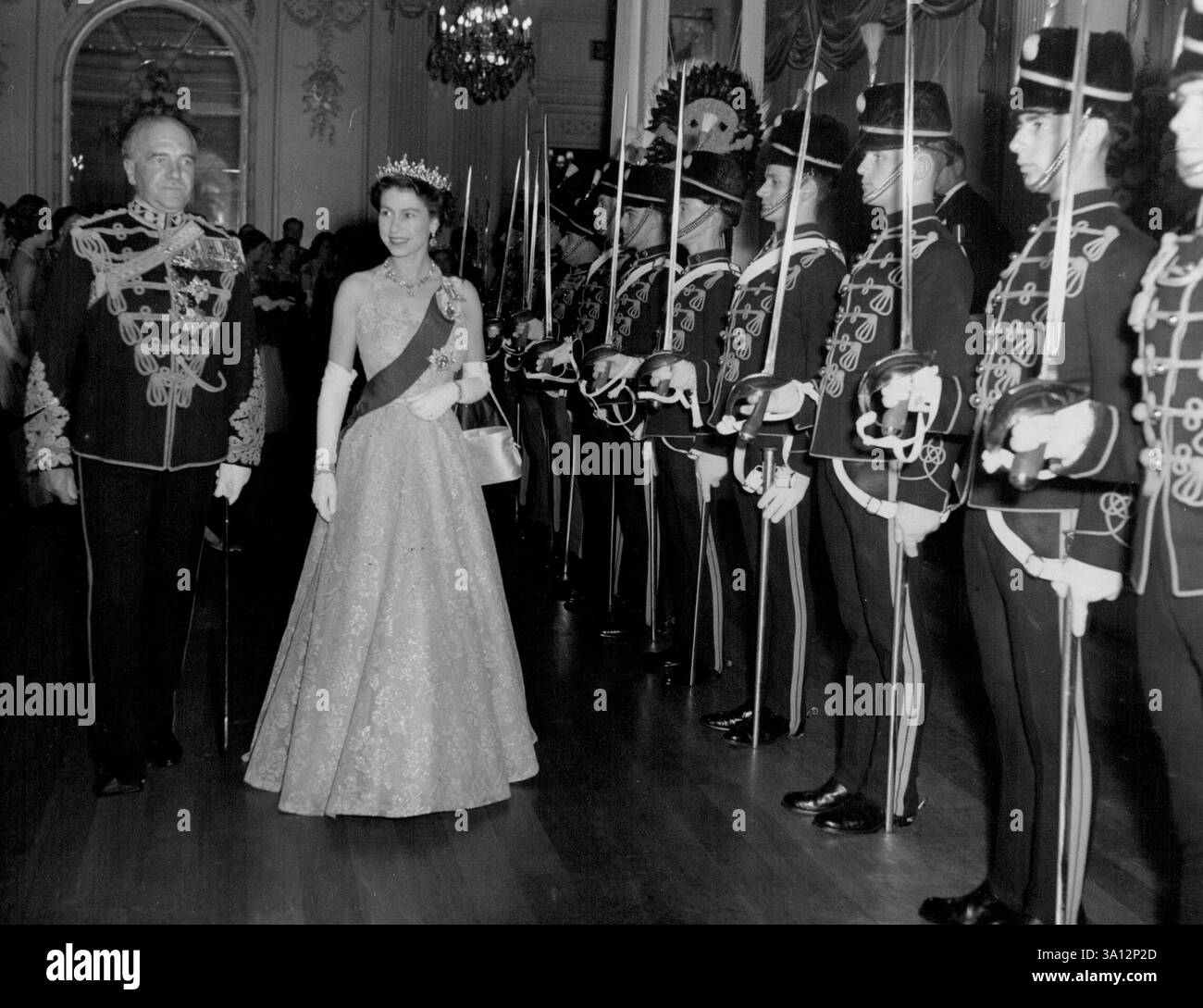 Queen At Balaclava Ball - The Queen, accompanied by Air Marshal Sir ...
