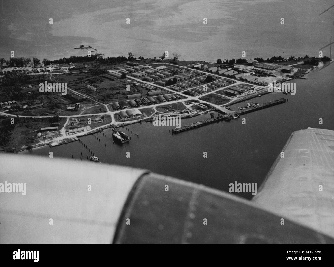 View of Lombrum Naval hdqrts on Manus Island showing what will be the ...