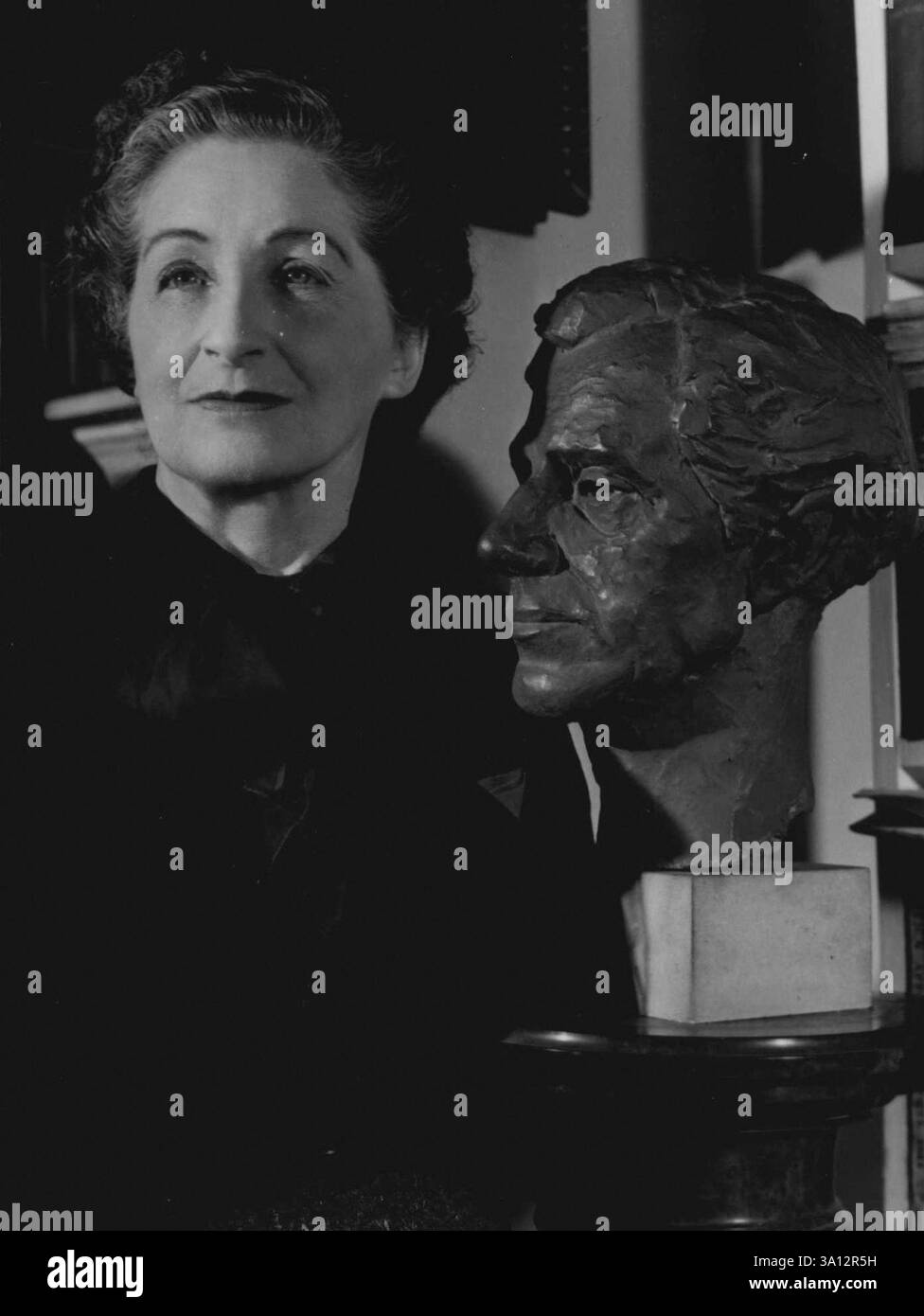 Vera Brittain, British NovelistPhotographed with a bust of her husband ...