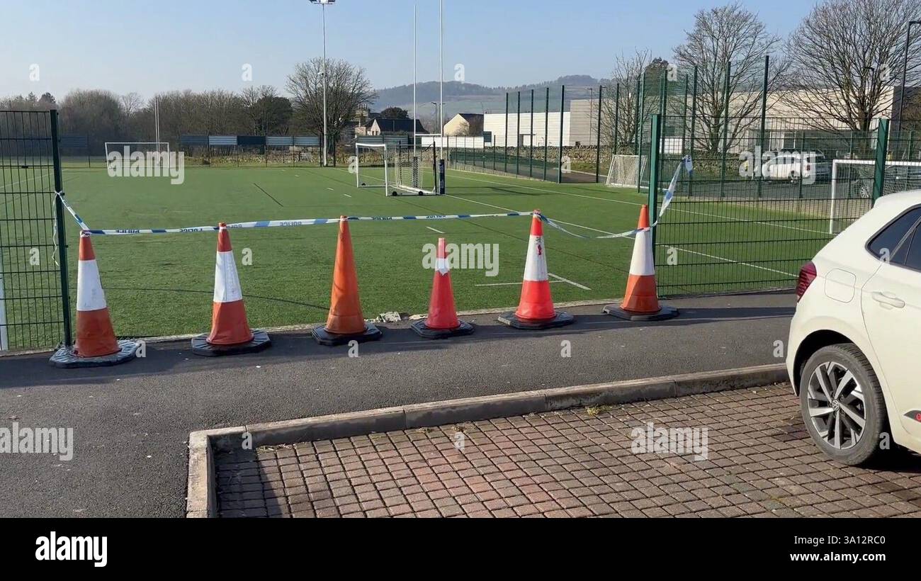 Screengrab taken from PA Video of a general view of Kendal Rugby Club ...