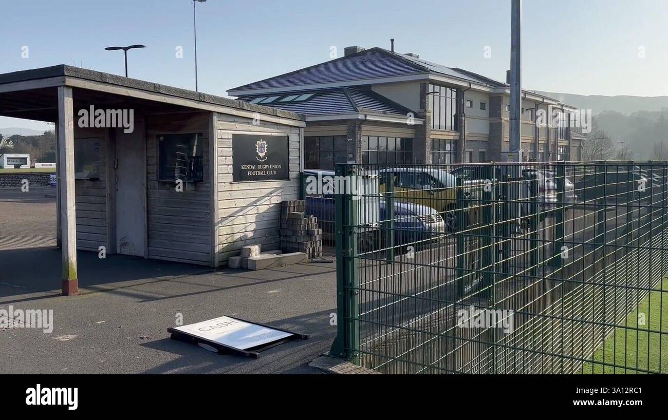Screengrab taken from PA Video of a general view of Kendal Rugby Club ...