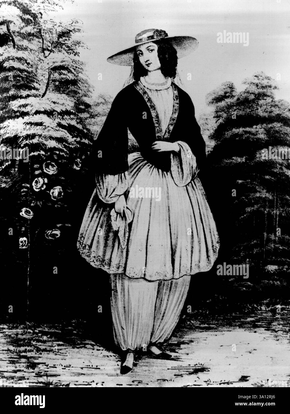 Mrs. Amelia Bloomer looked pretty in her "Bloomers."Bloomers, depicted here on the originator ...