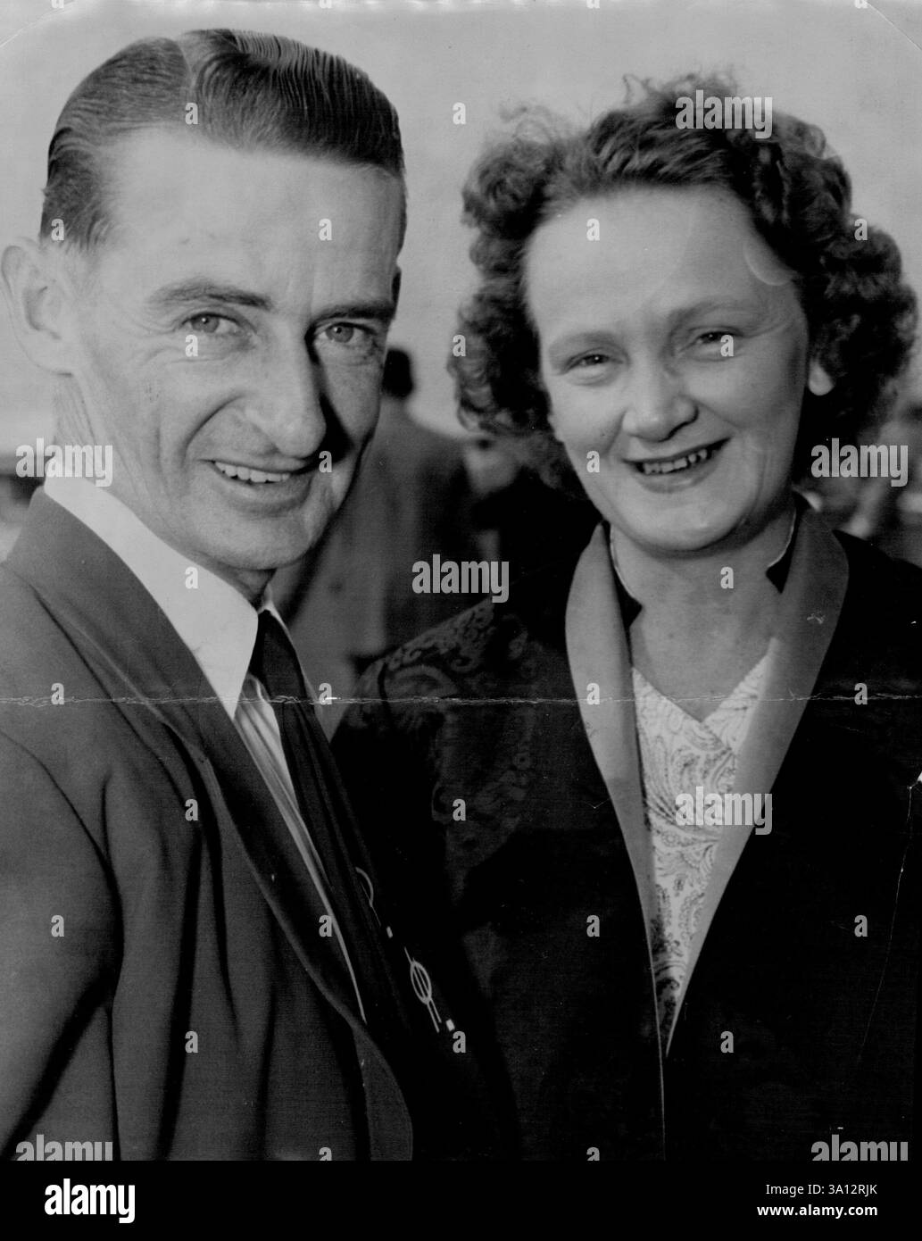Jockey G. Bougoure & wife *****. December 1, 1955 Stock Photo - Alamy