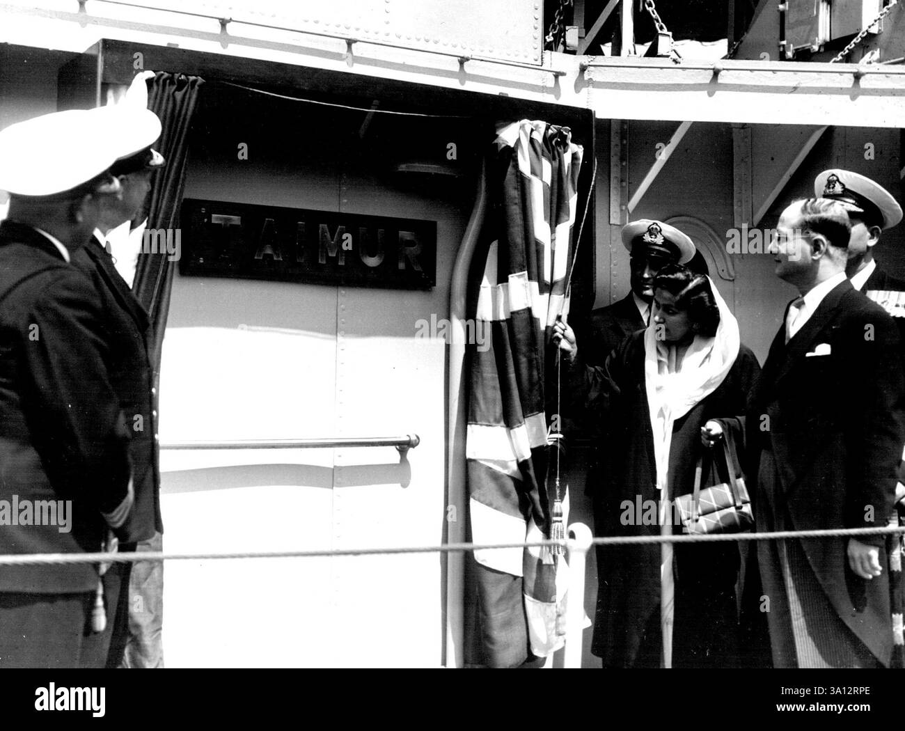 Transfer Of H.M.S. Chilvalrous - The Begum Choudri wife of Rear Admiral ...