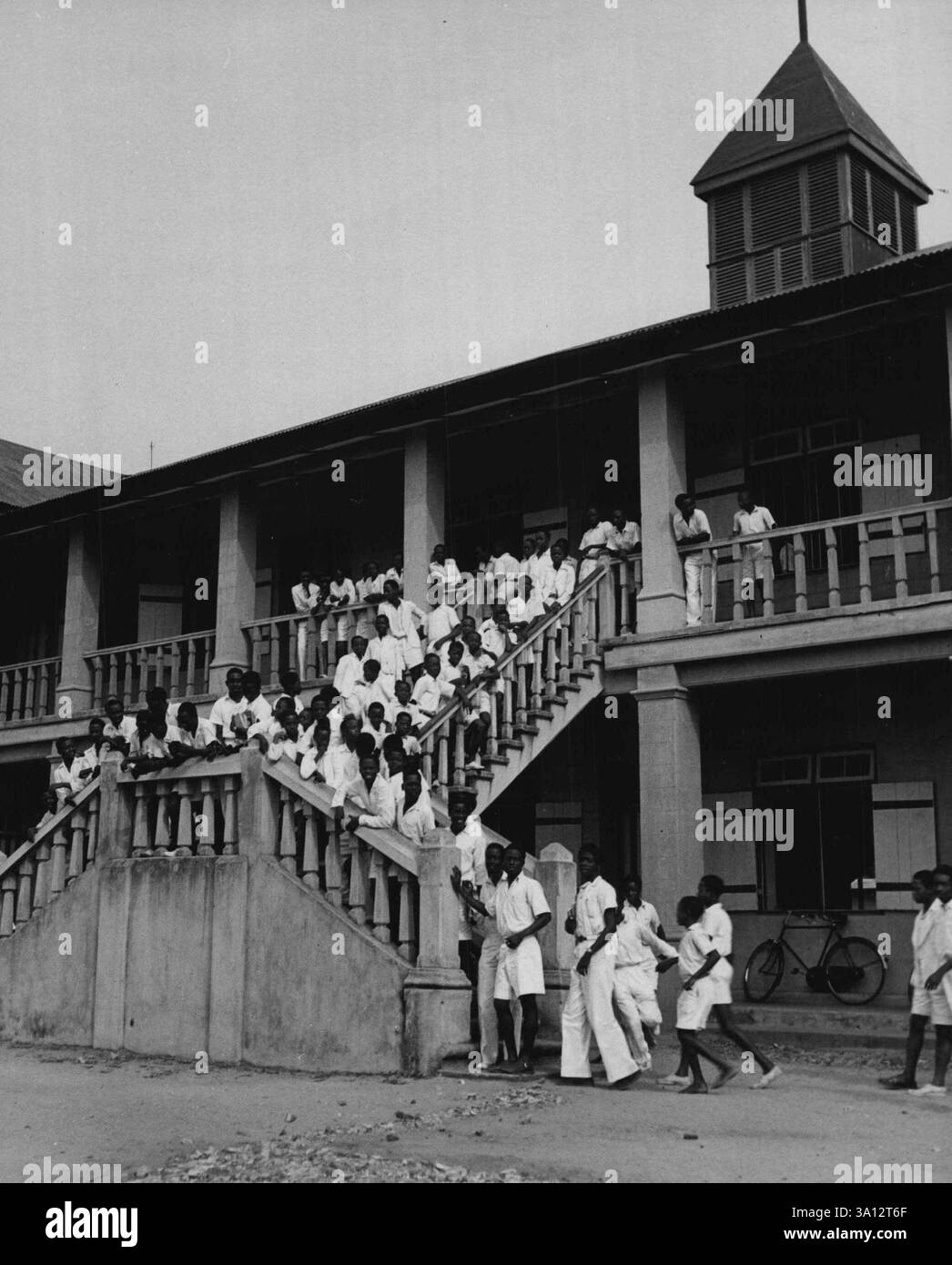 An African Secondary School: St. Gregory's Lagos. -- Boys coming down ...