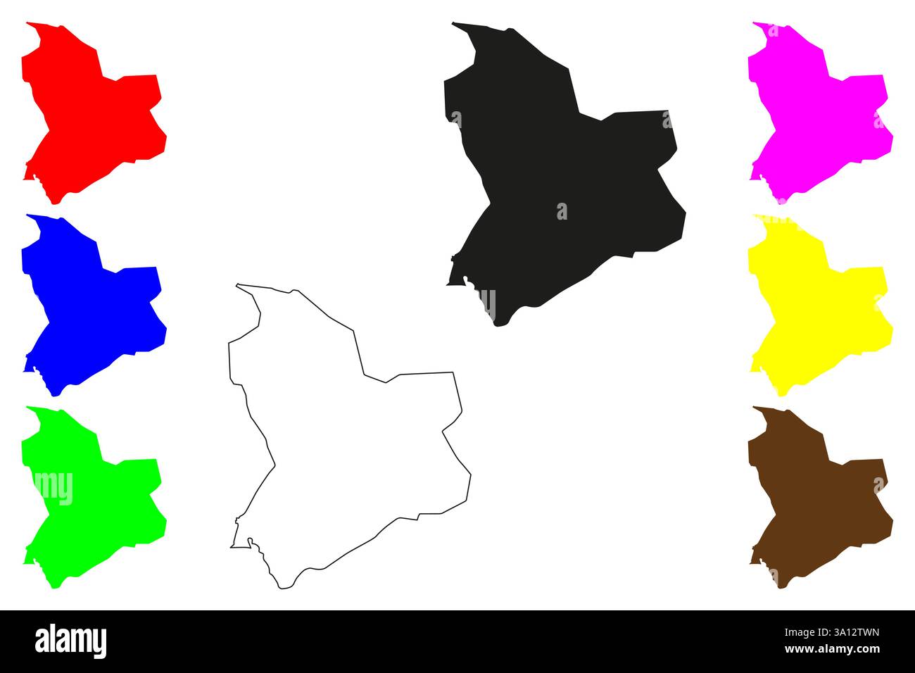 Agartala city (Republic of India, State of Tripura) map vector ...