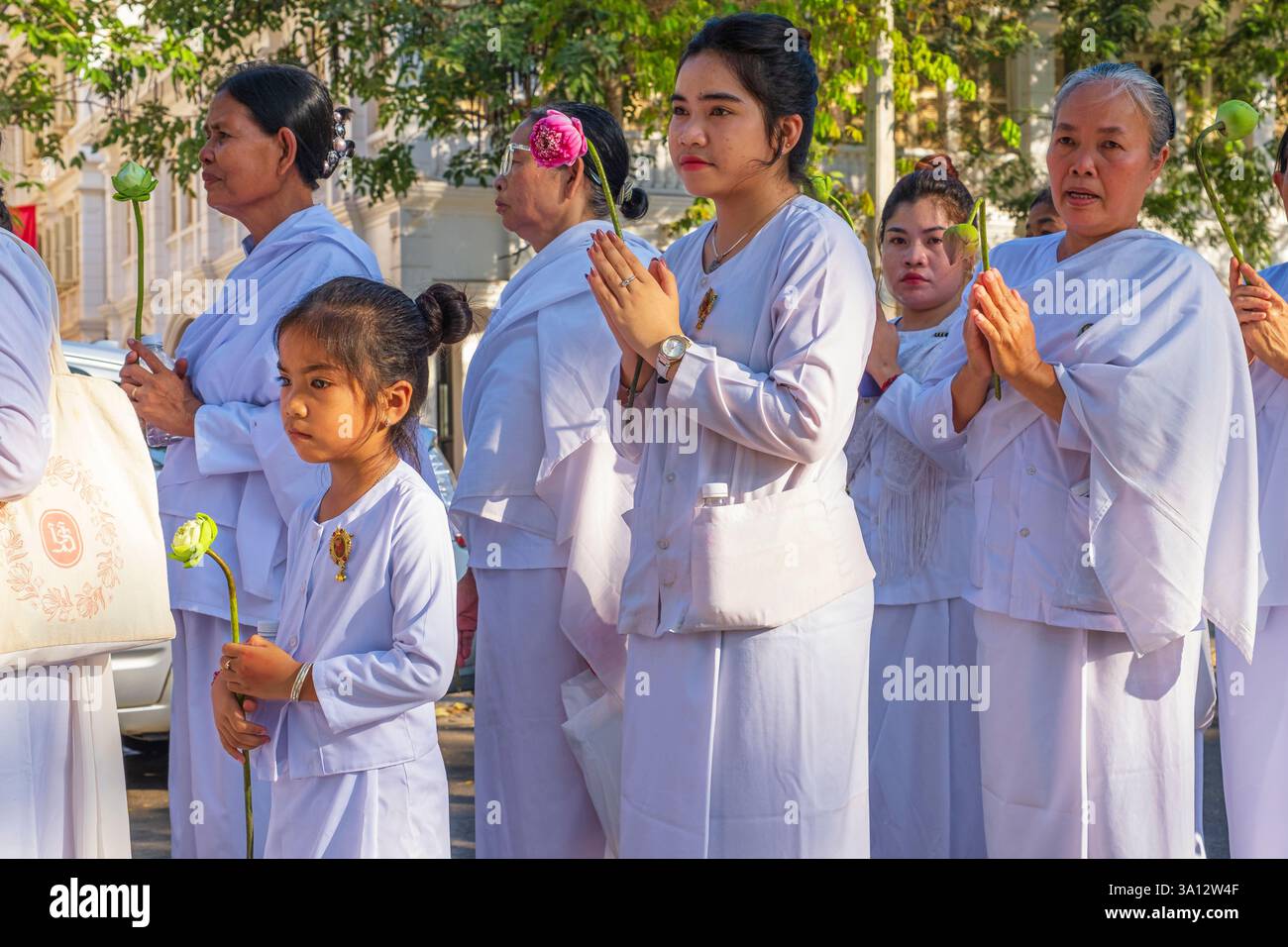 Cambodia, Siem Reap, Meak Bochea Day, tribute to the final sermon given ...