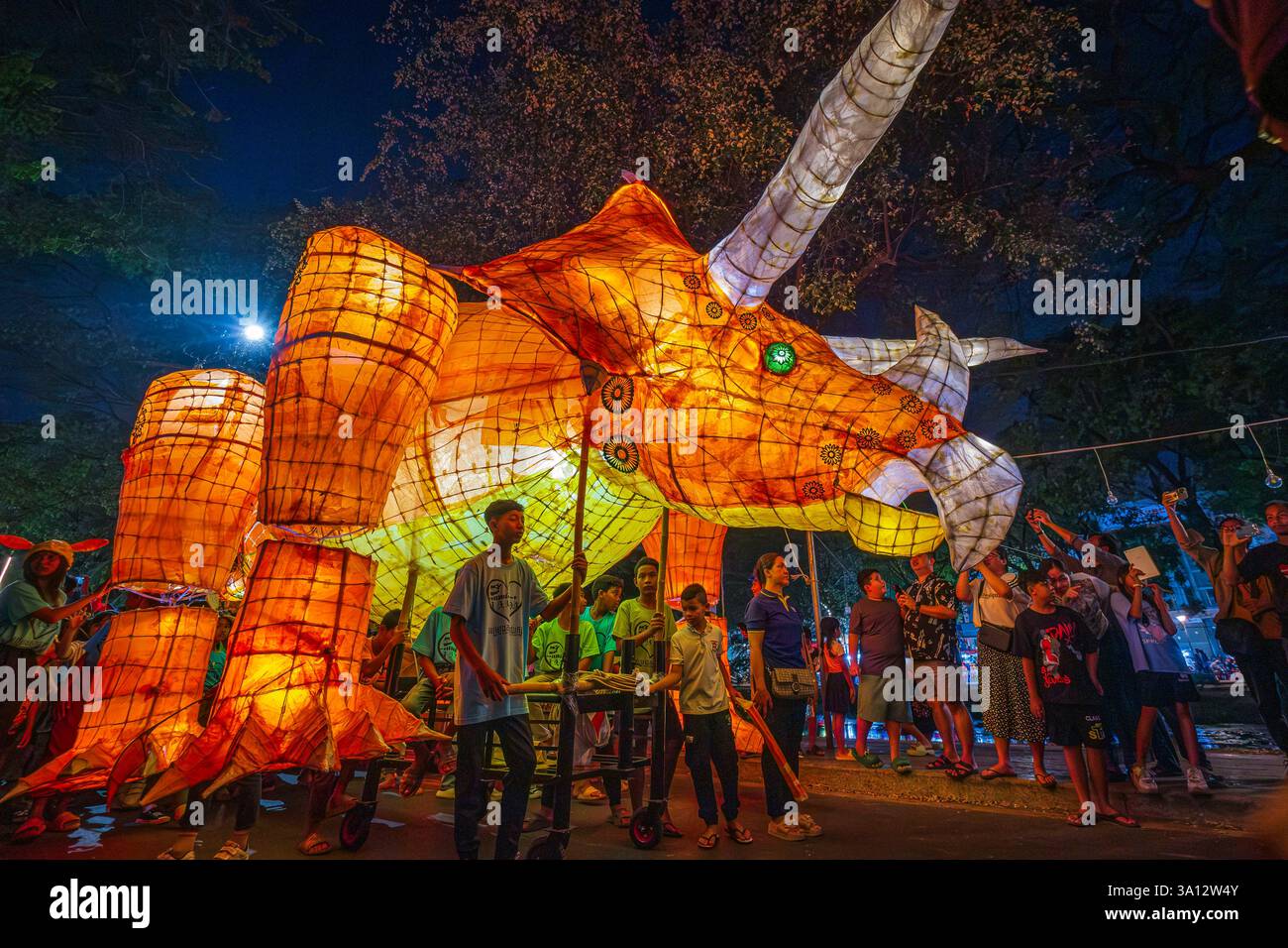 Cambodia, Siem Reap, Siem Reap Giant Puppet Parade on the last Saturday ...