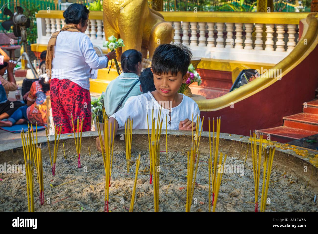 Cambodia, Siem Reap, Preah Ang Chek Preah Ang Chorm shrine within the ...