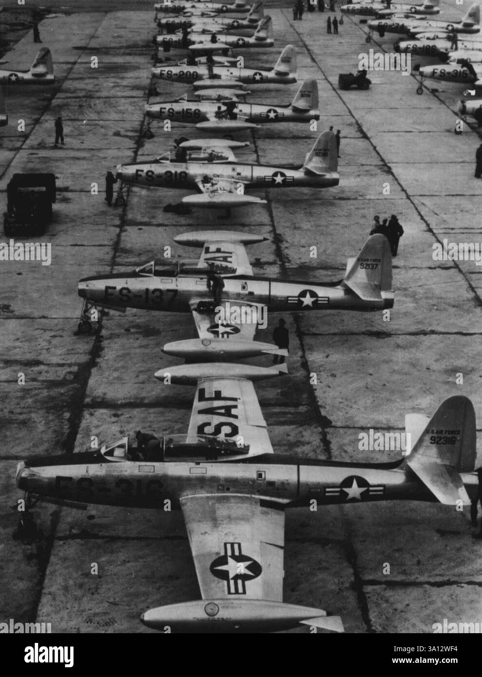 New Arrivals In Germany -- Sleek F-84 Thunderjets of the U. S. Air ...