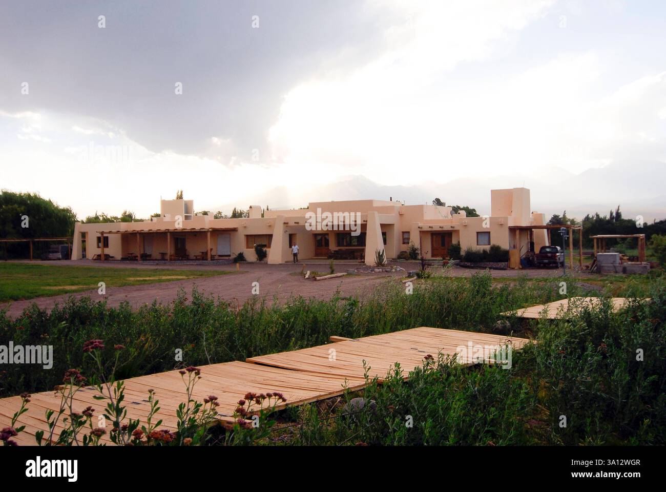 earth staple in wood construction, futuristic and experimental building ...