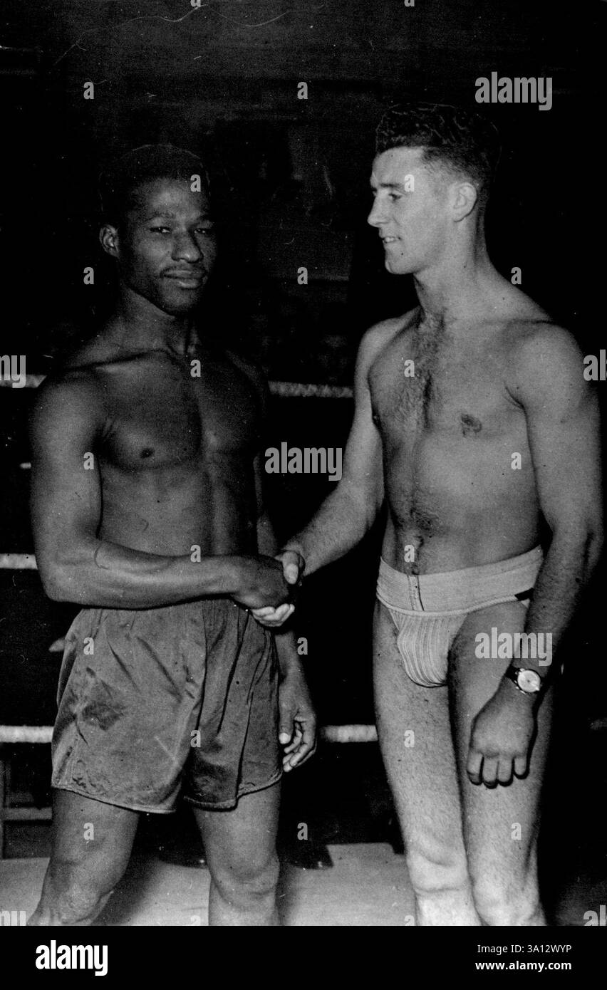 New Zealand Boxer meets Jamaican Champion in London: Roy Peterson (left) middleweight champion ...