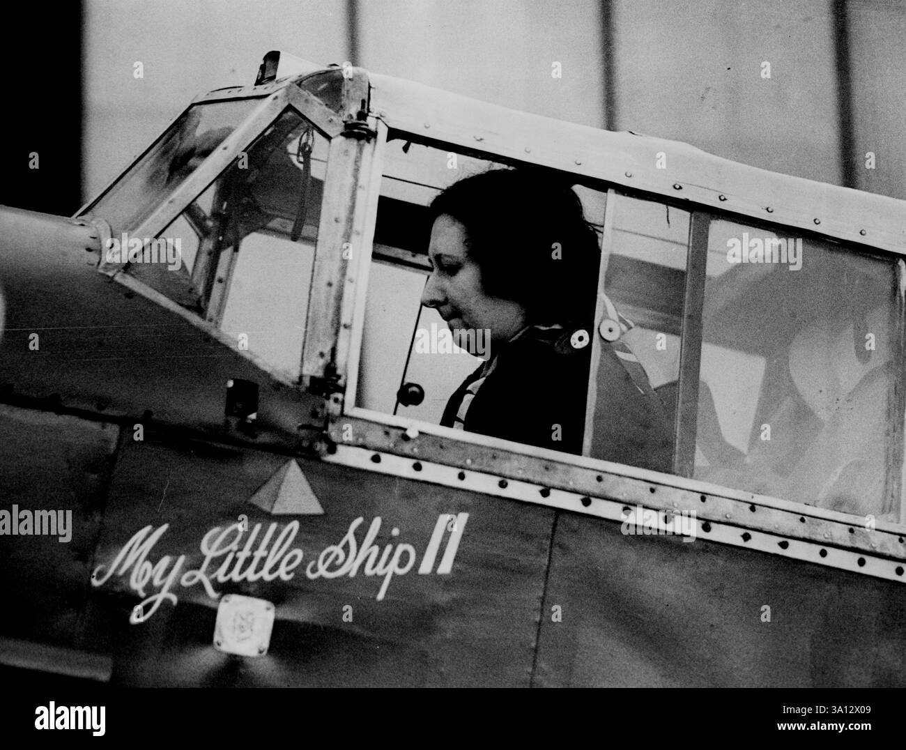 Mrs. Bonney in the cabin of Mr. Klemm Eagle. Aviation pioneer Lores ...