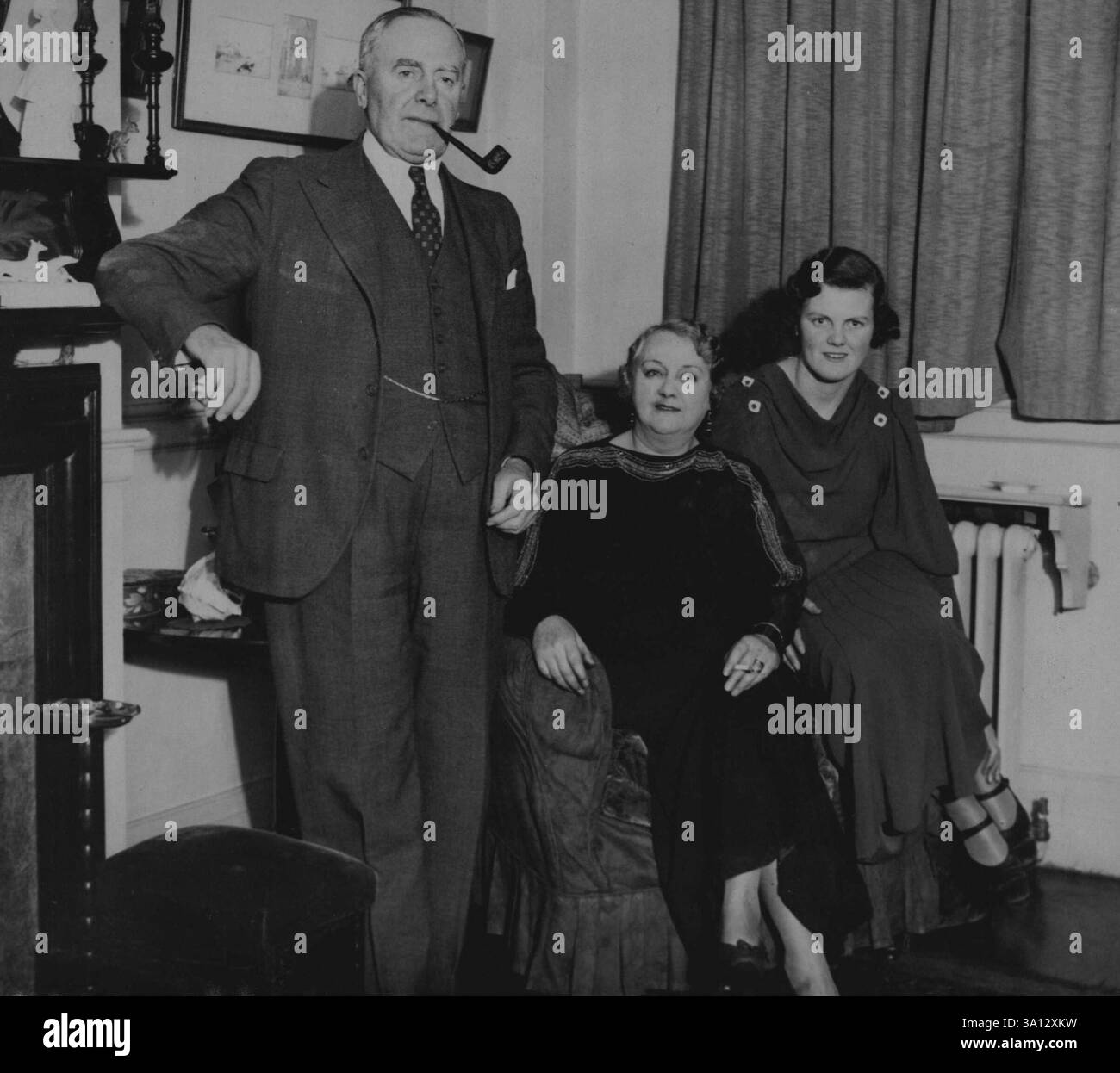 Commander Of The "Queen Mary" At HomePhoto Shows:- Sir Edgar and Lady ...