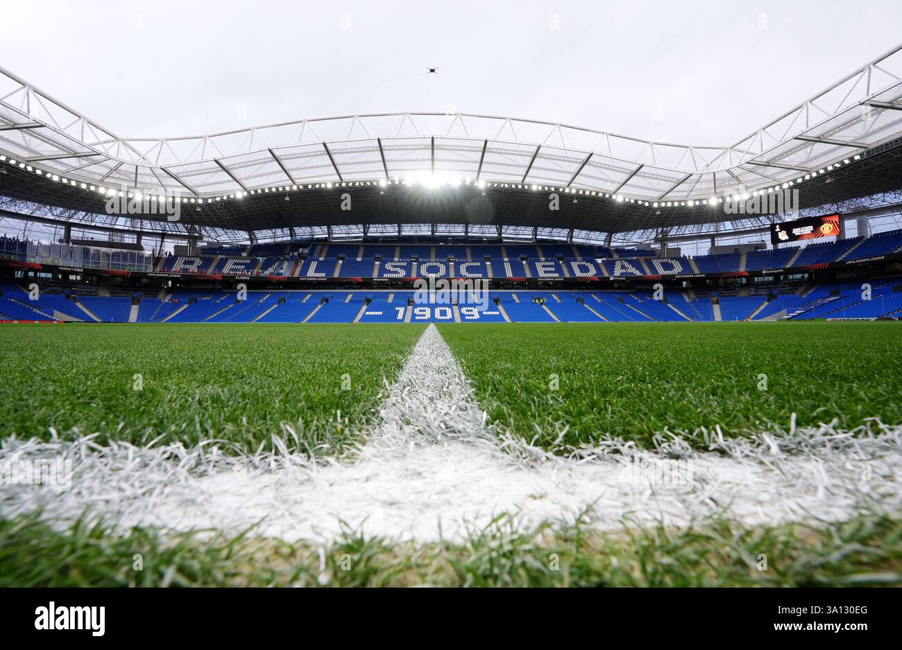 A general view inside the Reale Arena in San Sebastian, Spain ahead of ...