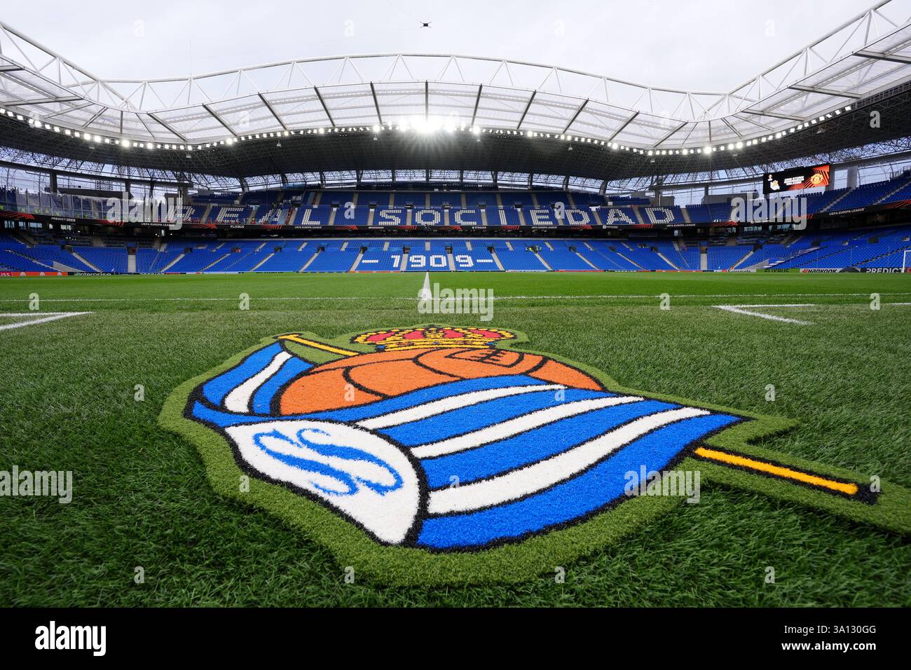A general view inside the Reale Arena in San Sebastian, Spain ahead of ...