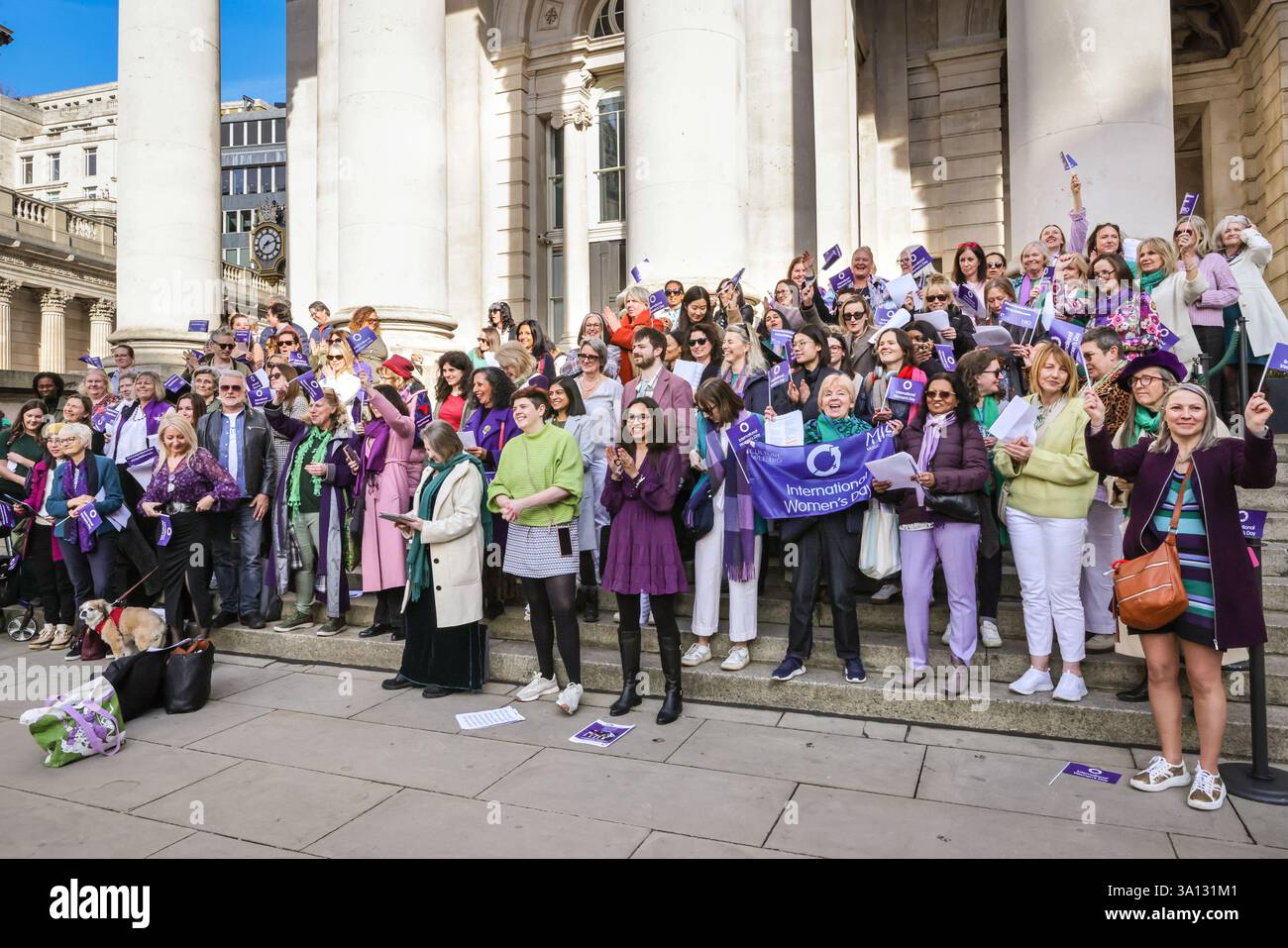 London, UK. 06th Mar, 2025. The choir on the steps of the Royal ...