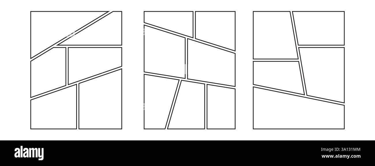 blank template for a collage grid manga comic storyboard layout panel ...