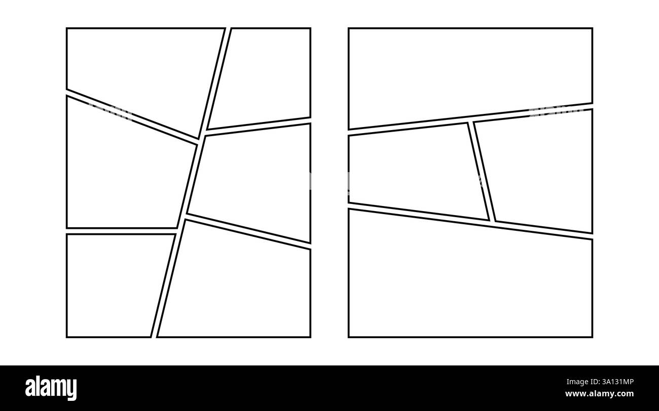blank template for a collage grid manga comic storyboard layout panel ...