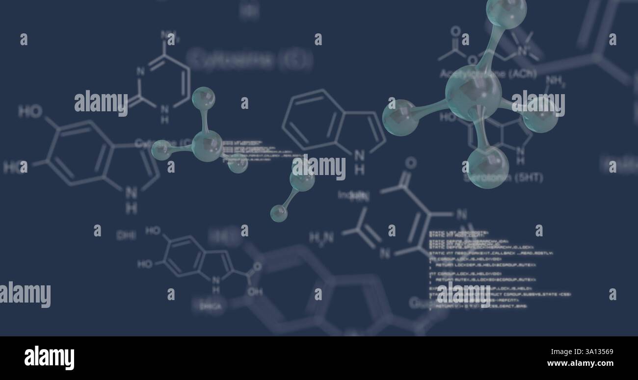 Image of chemical formula over data processing Stock Photo - Alamy