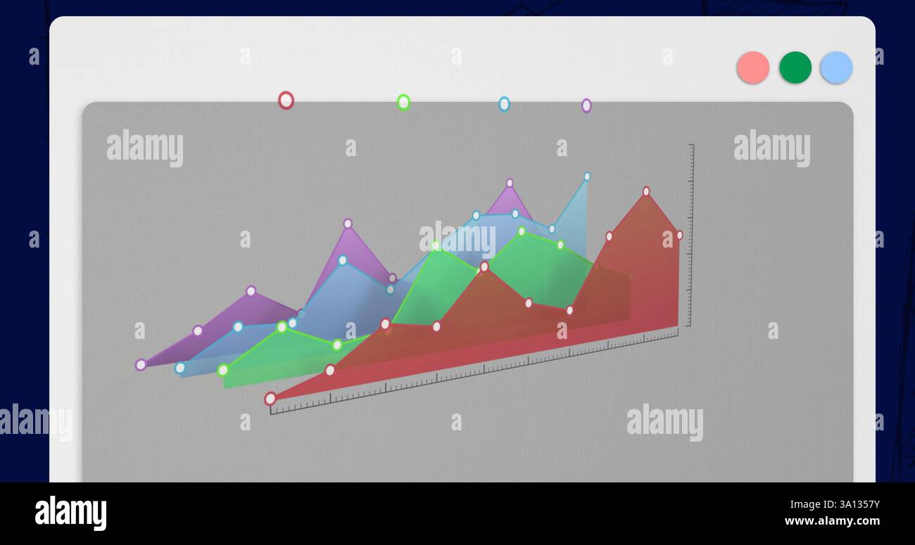 Image of colourful diagrams on digital screen Stock Photo - Alamy
