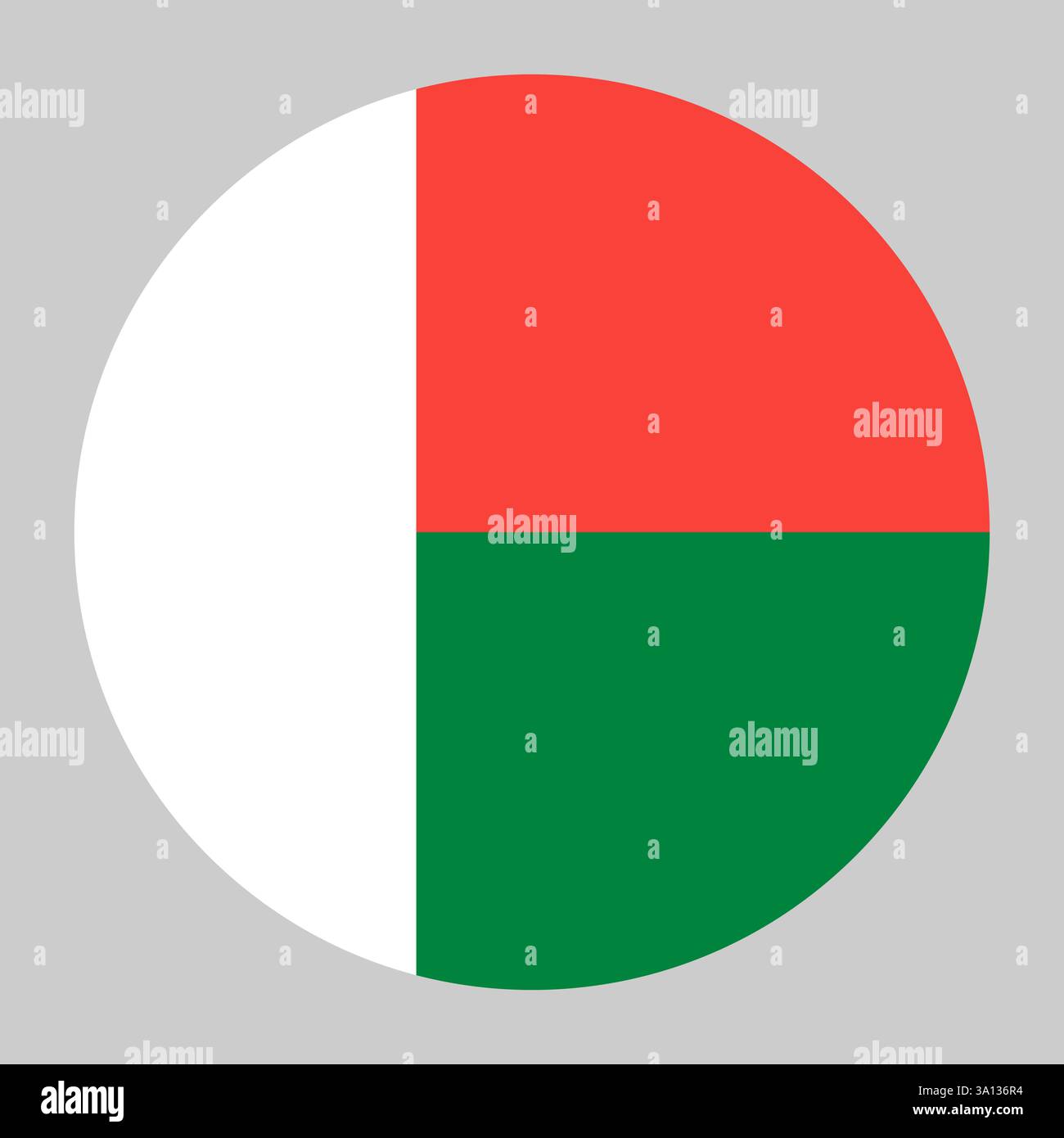 Flag of Madagascar round shape, national symbol Stock Vector Image ...