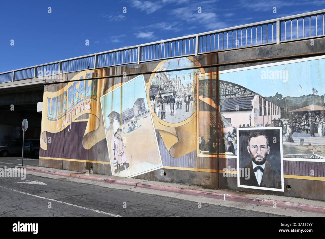 LONG BEACH, CALIFORNIA - 28 FEB 2025: Section of the 2-block-long ...