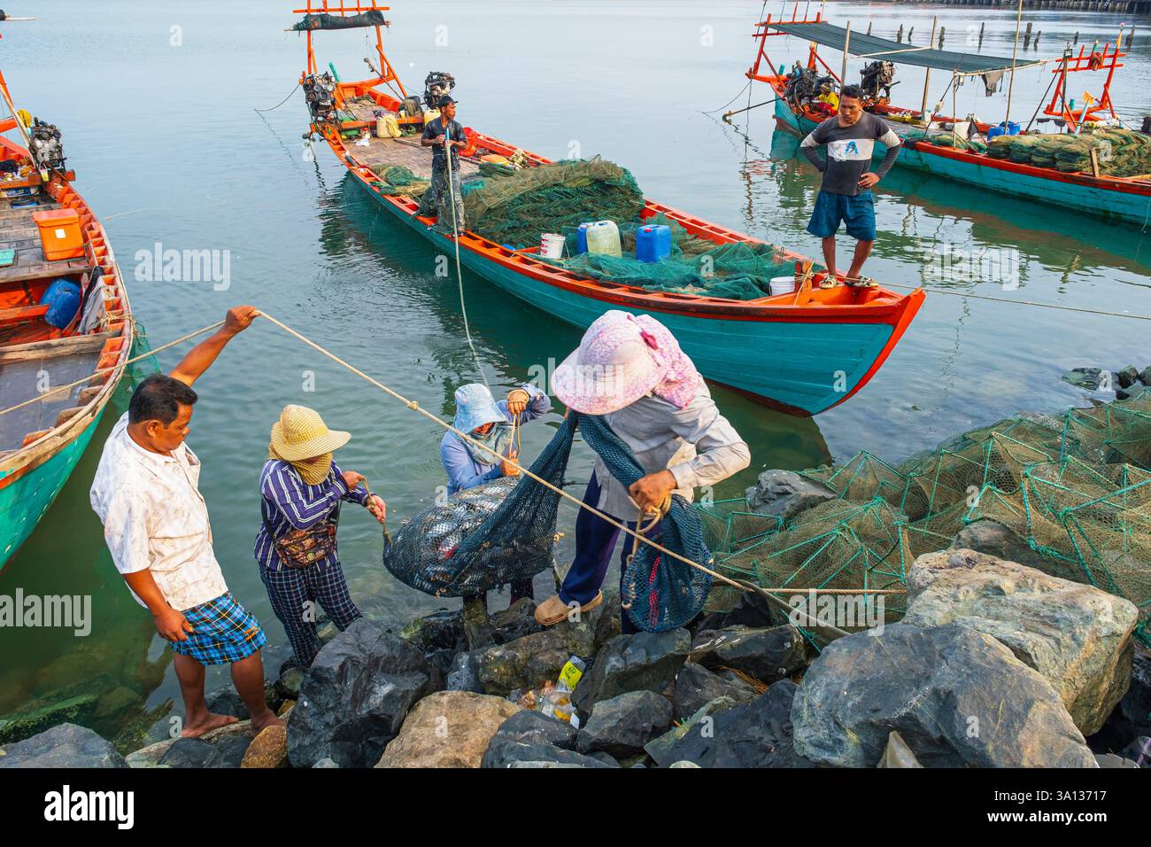 Cambodia, Kep province, Kep searesort, the crab market Stock Photo - Alamy