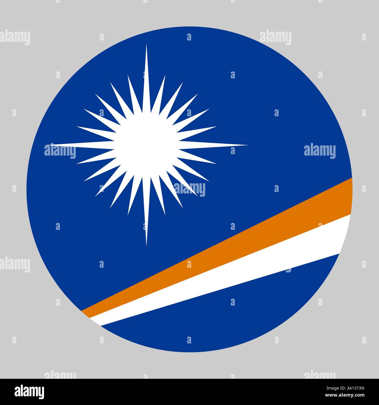 Flag of Marshall Islands round shape, national symbol Stock Vector ...