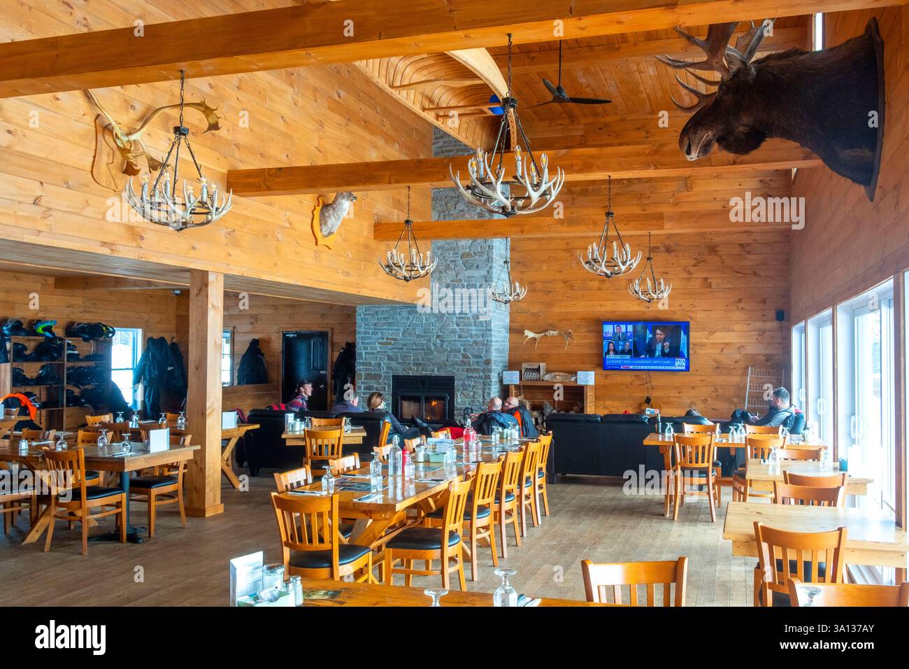 Canada, Quebec province, Matawinie, Pourvoirie de Kanawata on the banks ...