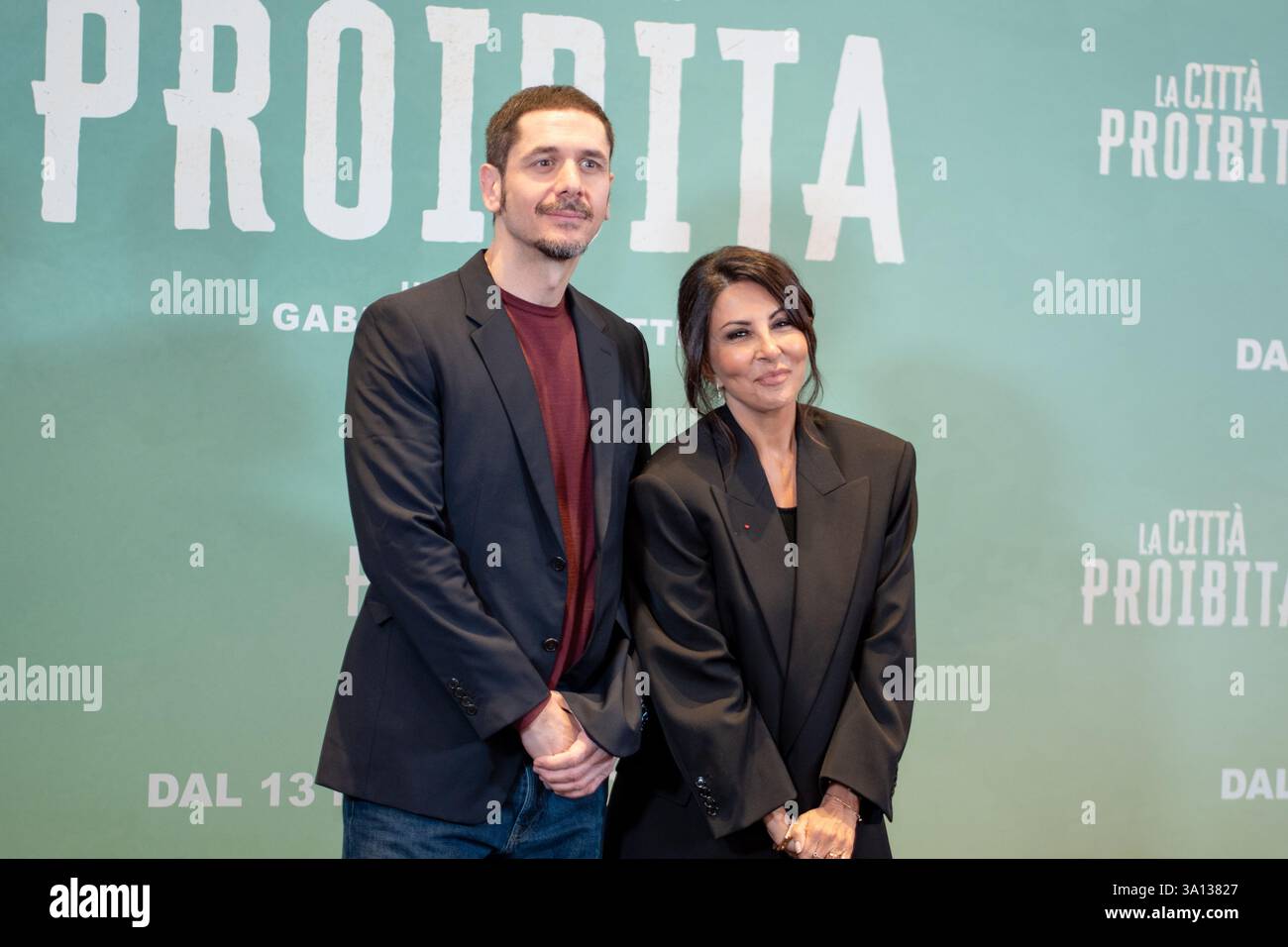Gabriele Mainetti and Sabrina Ferilli attend the photocall for ''La ...