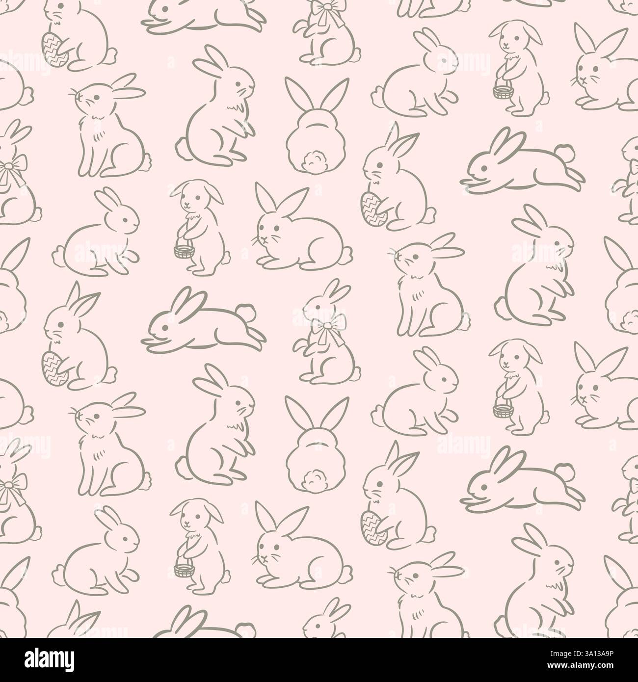 Vector Easter Bunny Seamless Pattern Background Stock Vector Image ...