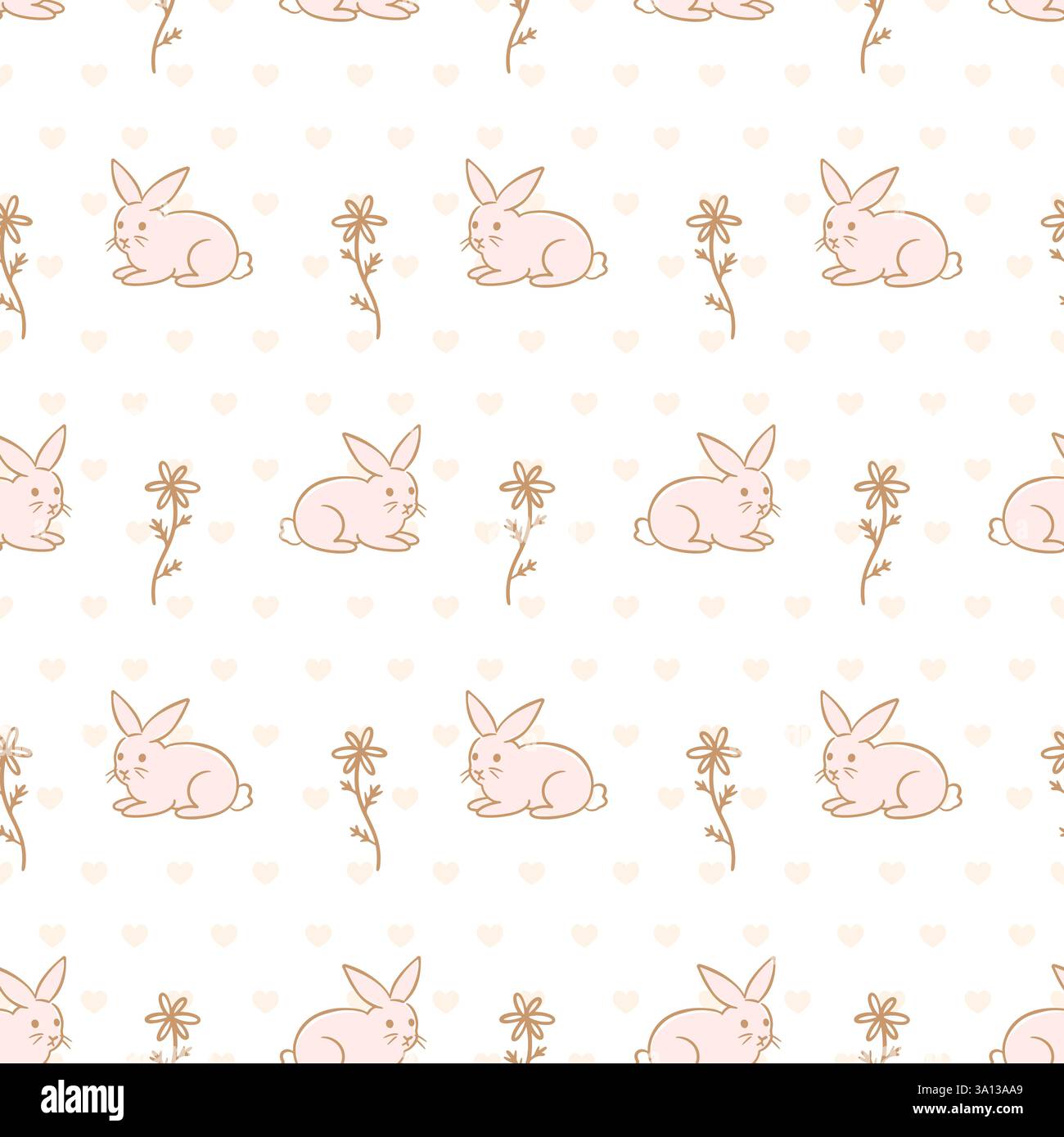 Vector Easter Bunny Seamless Pattern Background Stock Vector Image ...